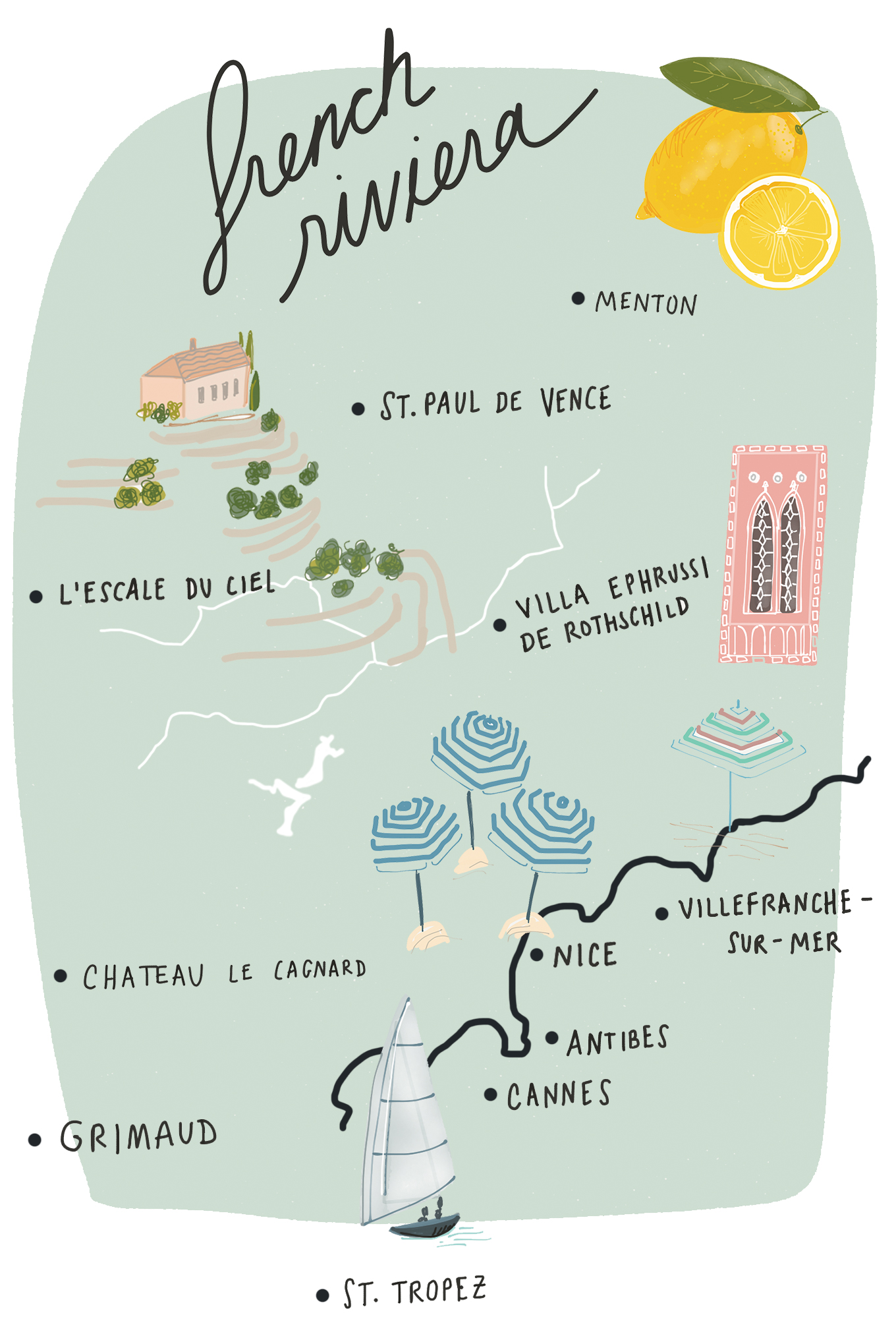 frenchriviera-map - Julia Berolzheimer