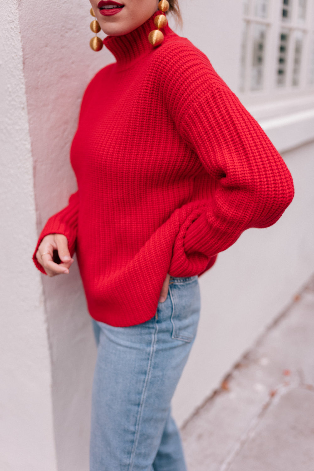 The Perfect Red Holiday Sweater - Julia Berolzheimer