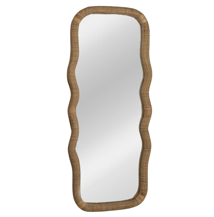 Rattan Wavy Mirror - Julia Berolzheimer